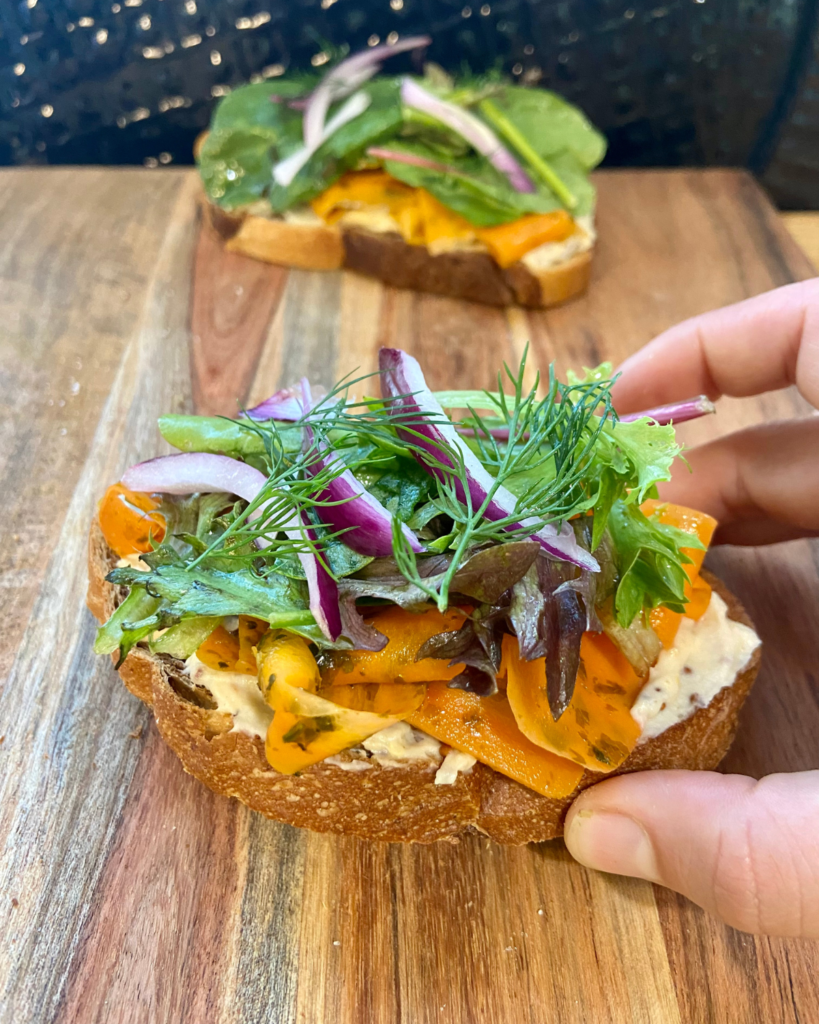 CARROT LOX TOAST WITH SWEET MUSTARD CREAM CHEESE - Olive You So Matcha