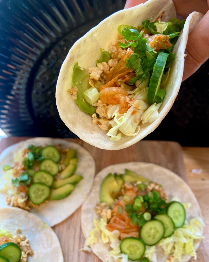 Miso Tofu Tacos with Kimchi - Olive You So Matcha