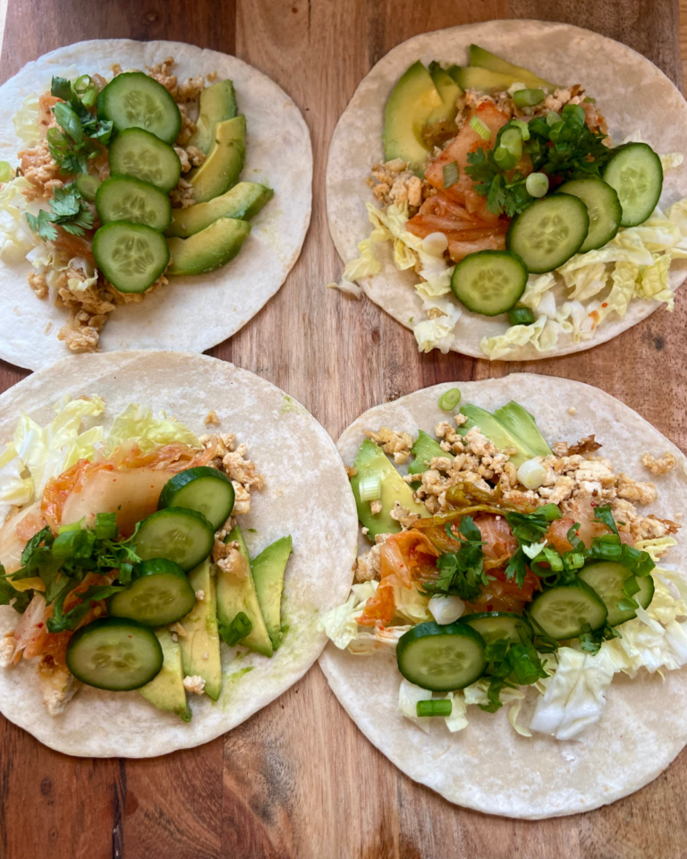 Miso Tofu Tacos with Kimchi - Olive You So Matcha