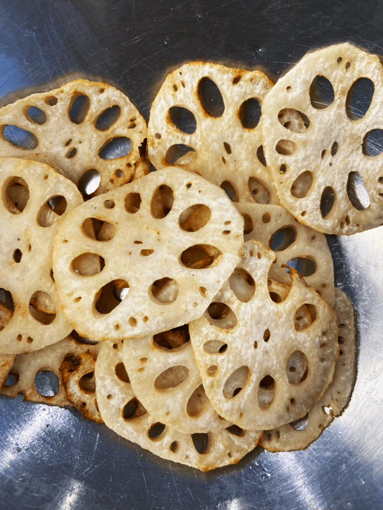 Air Fried Lotus Root : with garlic ginger sauce - Olive You So Matcha