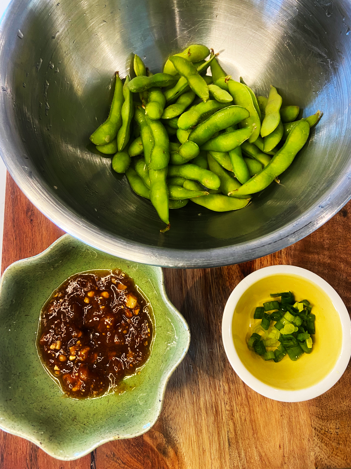 Edamame with garlic soy sauce : easy recipe - Olive You So Matcha