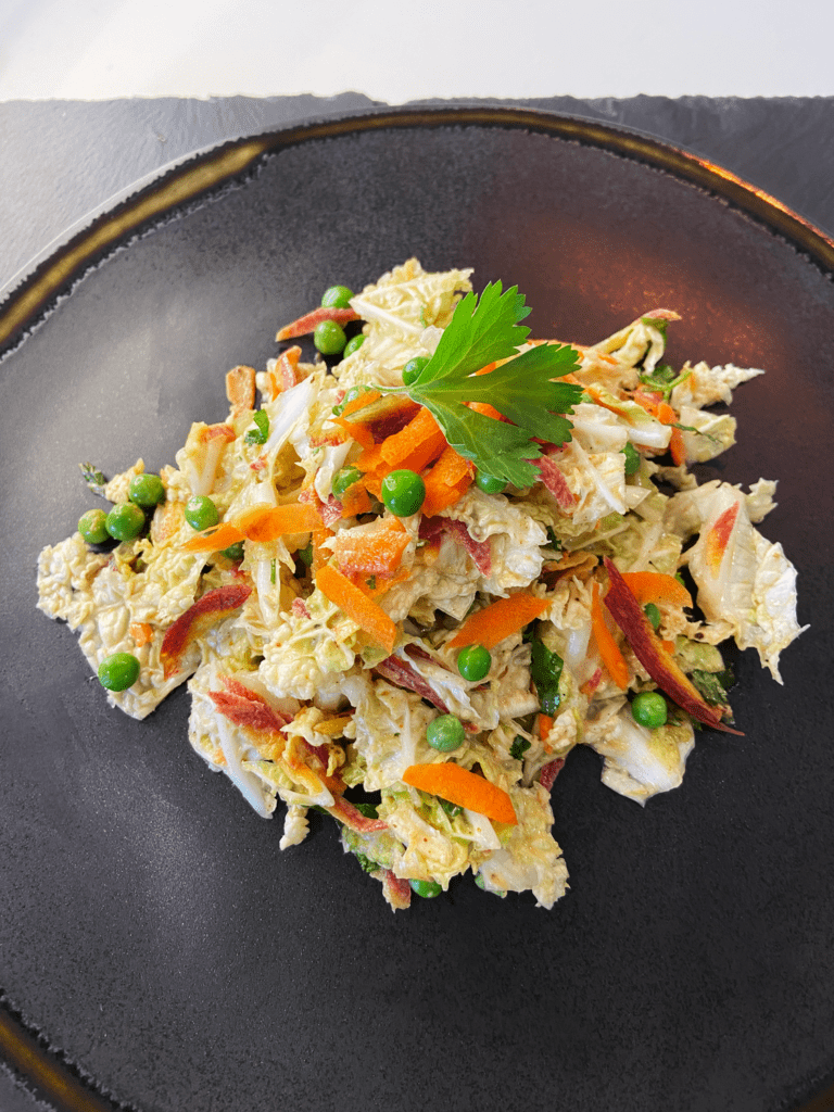 Vegan Indian Cabbage Salad (Chana Masala slaw) - Olive You So Matcha