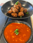 air fryer kimchi beyond meatballs with vegan Gochujang sauce - Olive You So Matcha