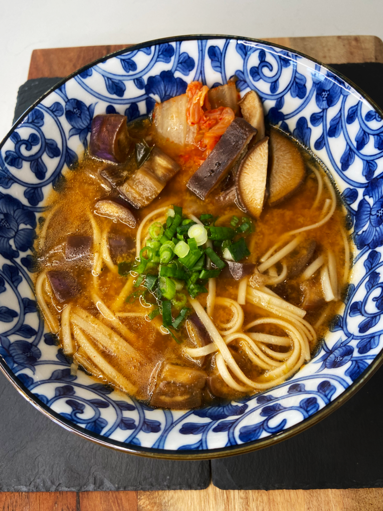 Gochujang Miso Udon Noodle Soup with Japanese Eggplant - Olive You So ...