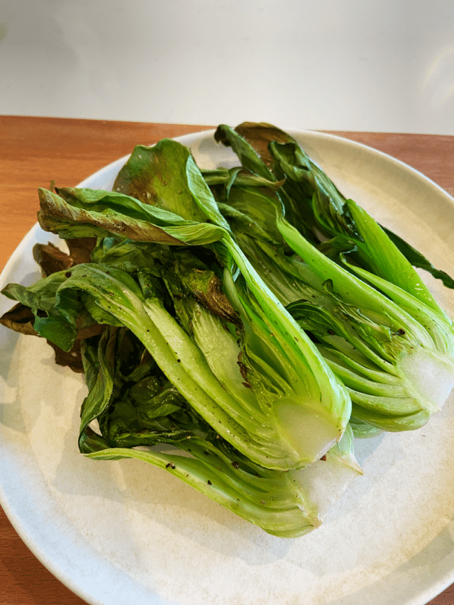 quick and easy Air fryer Bok choy in under 10 minutes - Olive You So Matcha