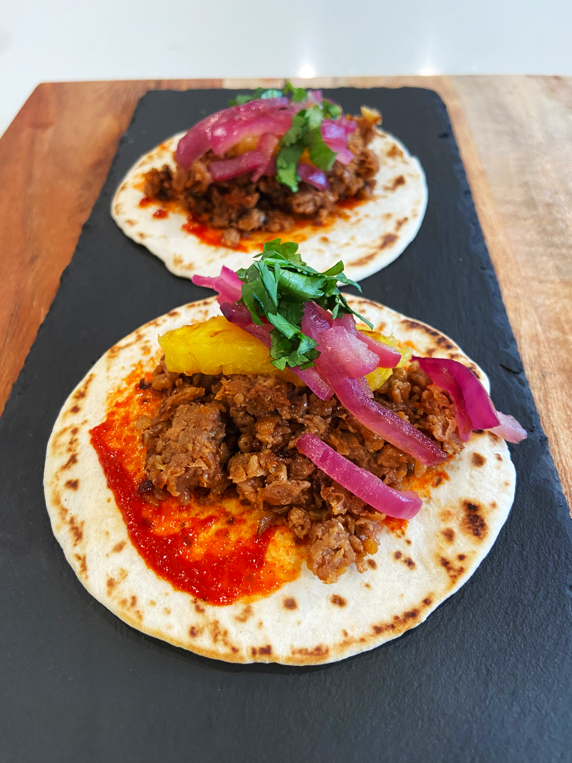 Hawaiian Korean inspired Vegan Beyond ground beef tacos - Olive You So ...