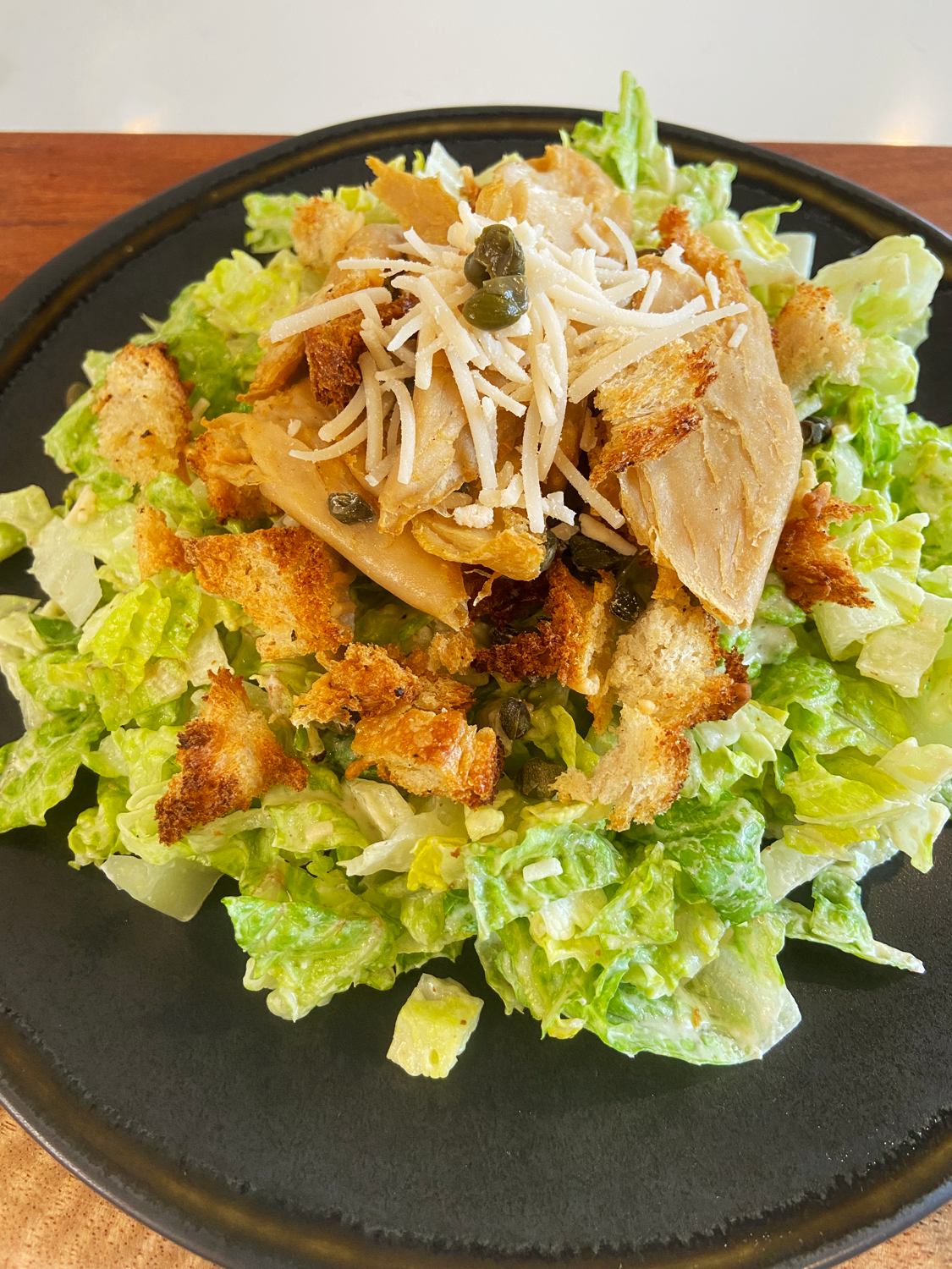 air fryer vegan chicken caesar salad with tahini dressing - Olive You ...