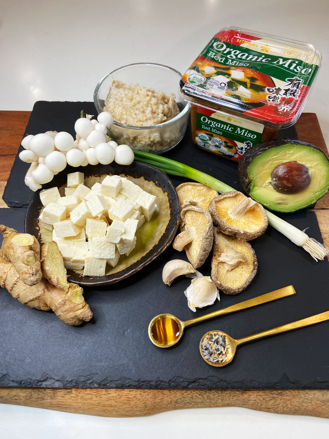 Miso protein Steel Cut Oats with tofu - Olive You So Matcha