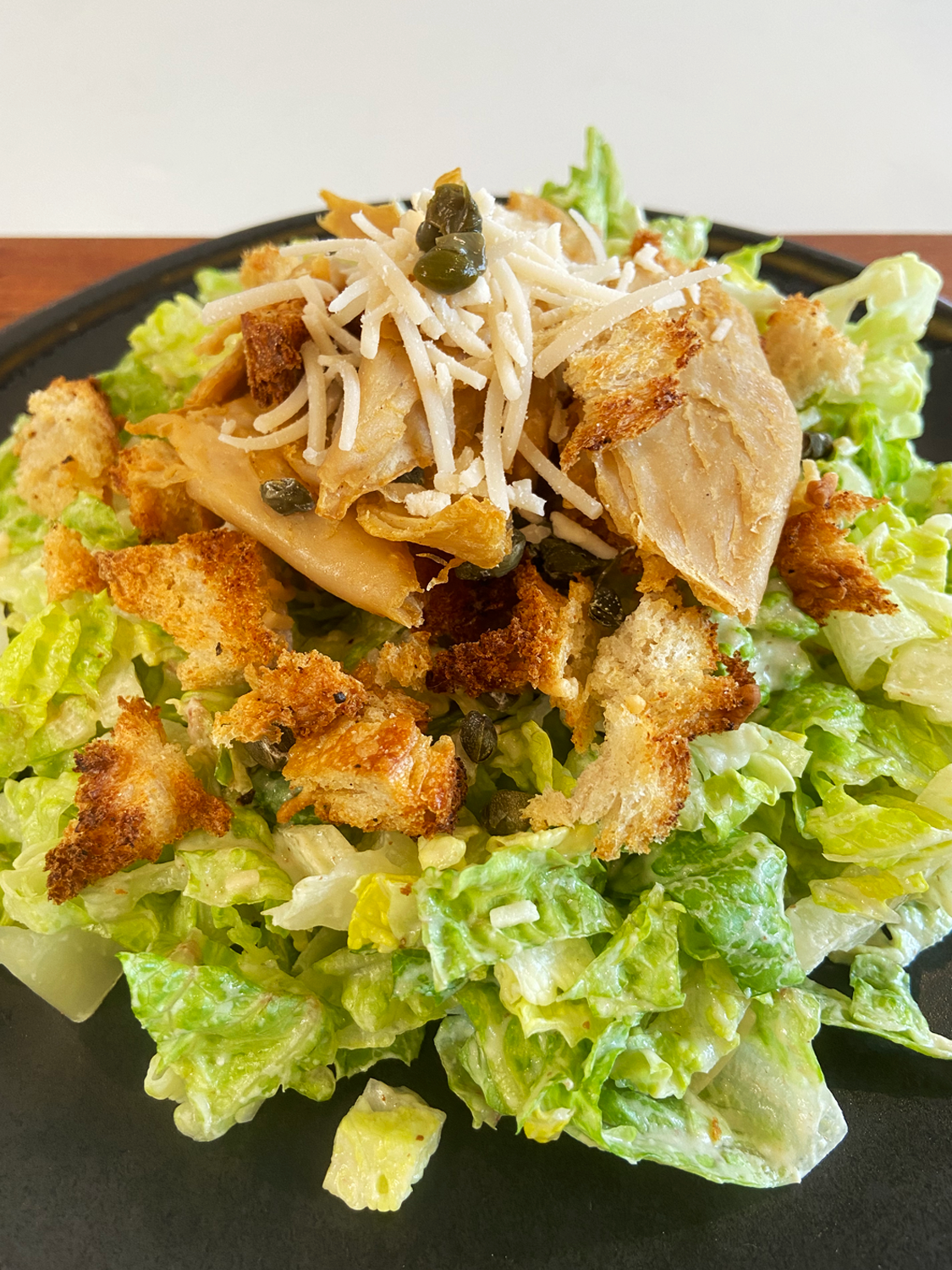 air fryer vegan chicken caesar salad with tahini dressing - Olive You ...
