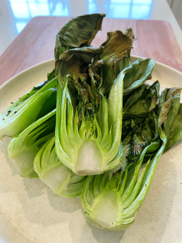 quick and easy Air fryer Bok choy in under 10 minutes - Olive You So Matcha