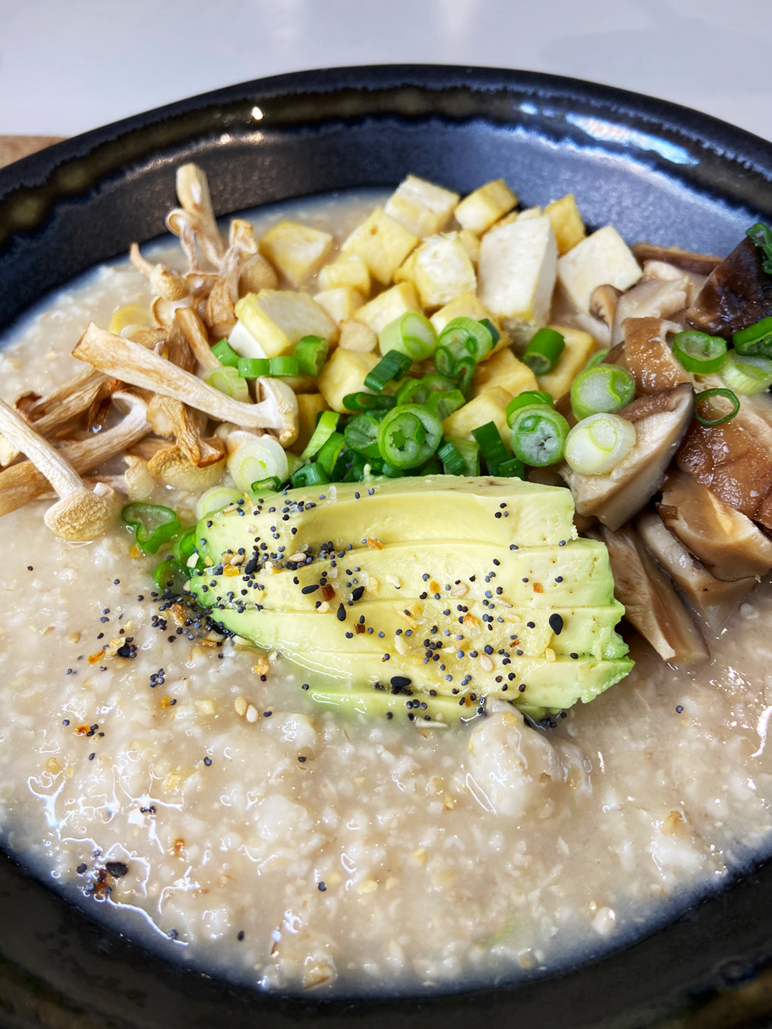 Miso protein Steel Cut Oats with tofu - Olive You So Matcha