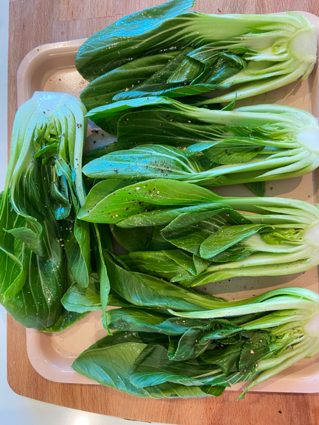 quick and easy Air fryer Bok choy in under 10 minutes - Olive You So Matcha
